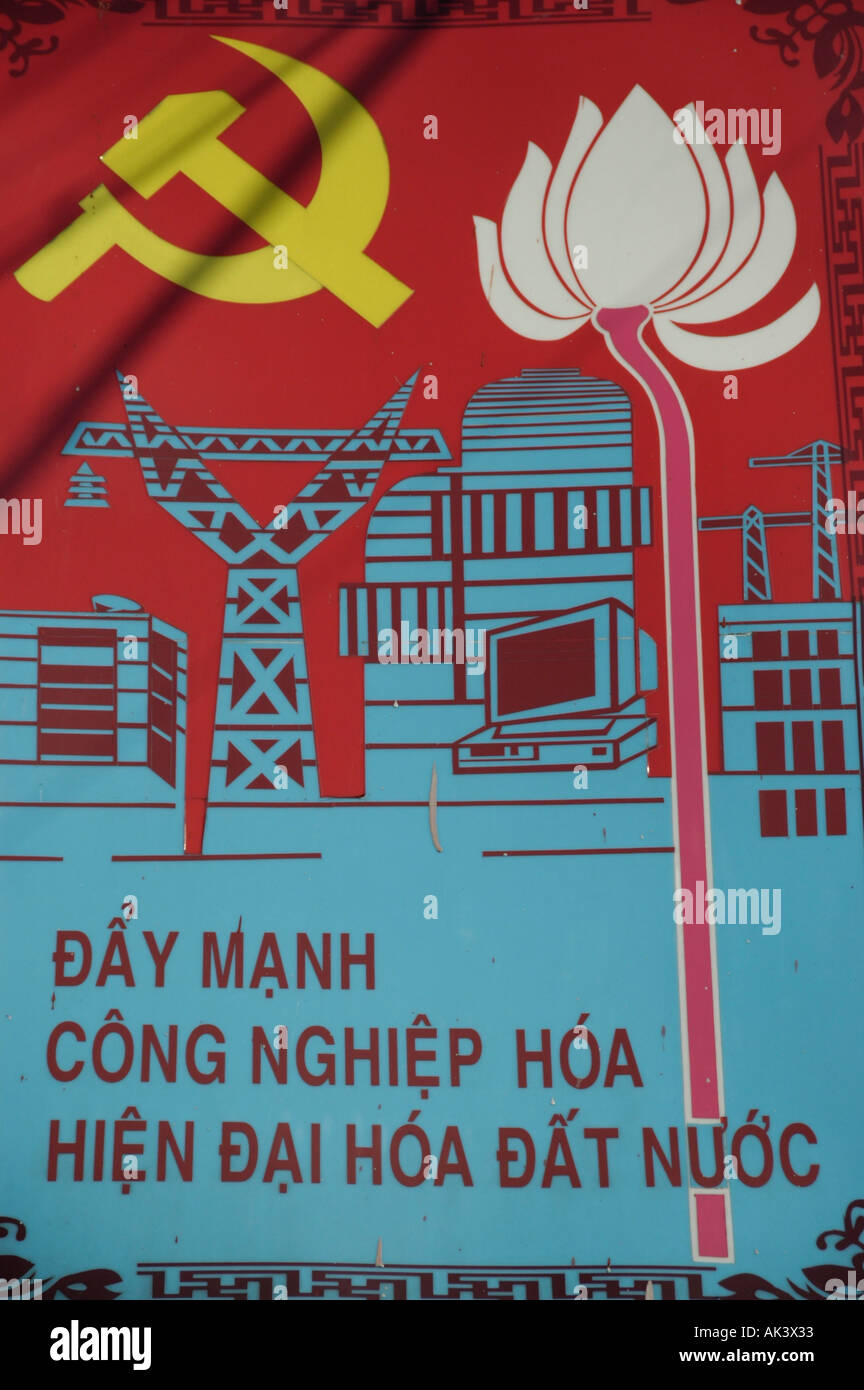 Socialistic poster showing lotus blossom and hammer and sickle Hoi An ...