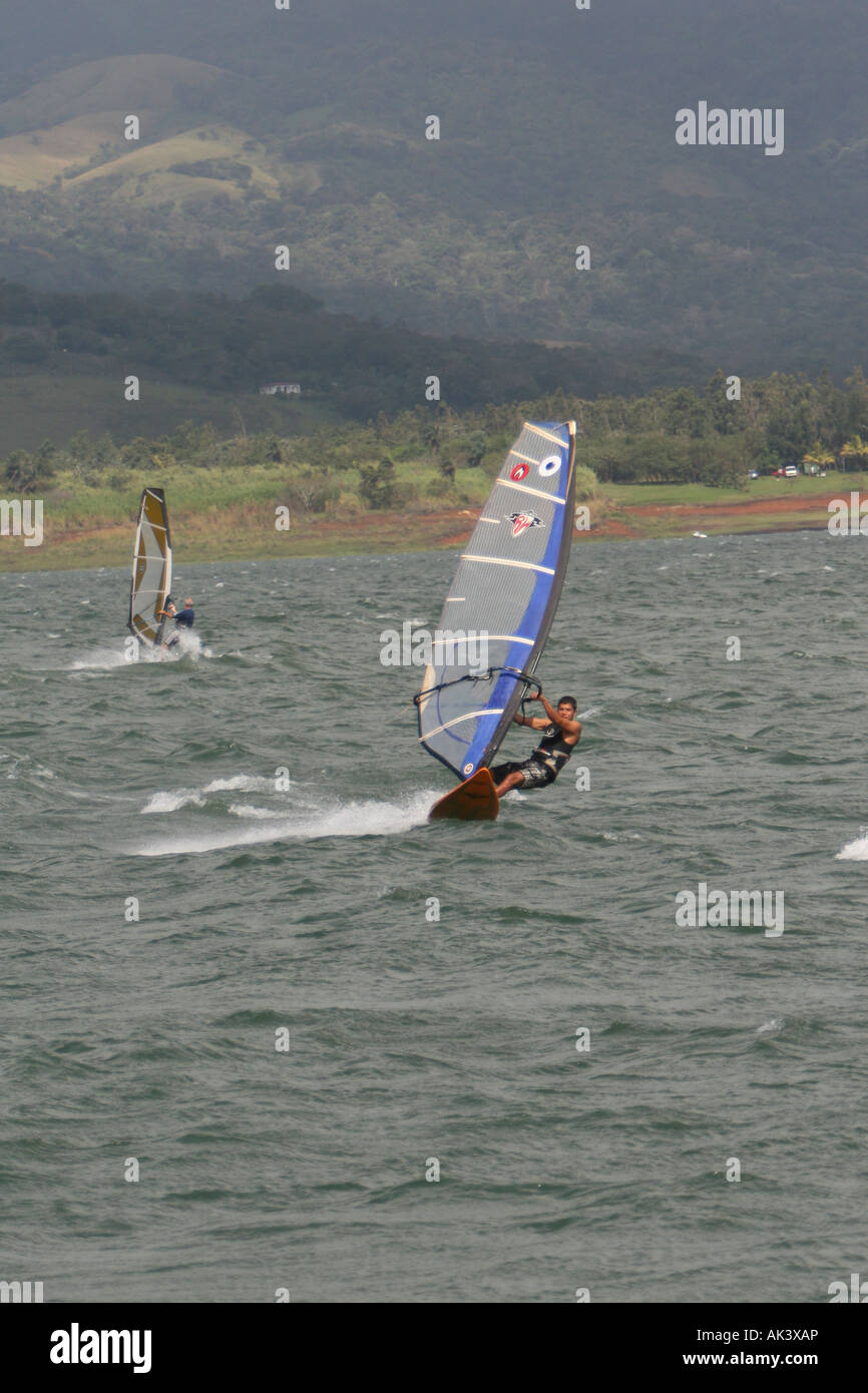windsurfing in costa rica lake arenal Stock Photo - Alamy