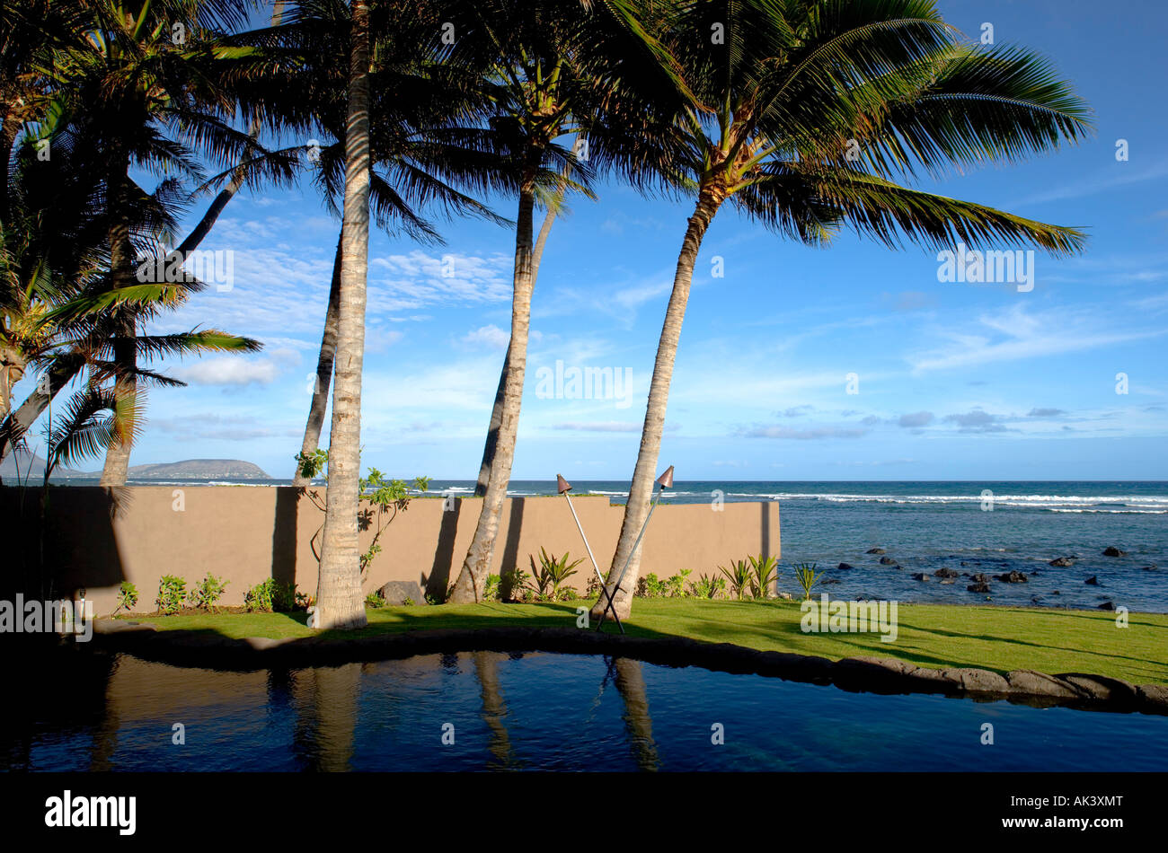 Backyard Swimming Pool Next to Ocean Stock Photo - Alamy