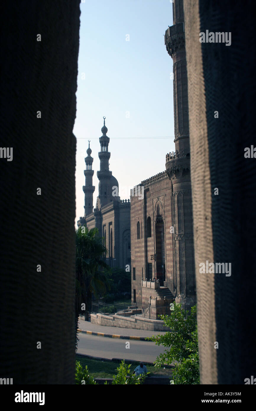 mosque of Al-Sultan Hasan & Rifai view from Cairo citadel , Egypt Stock ...