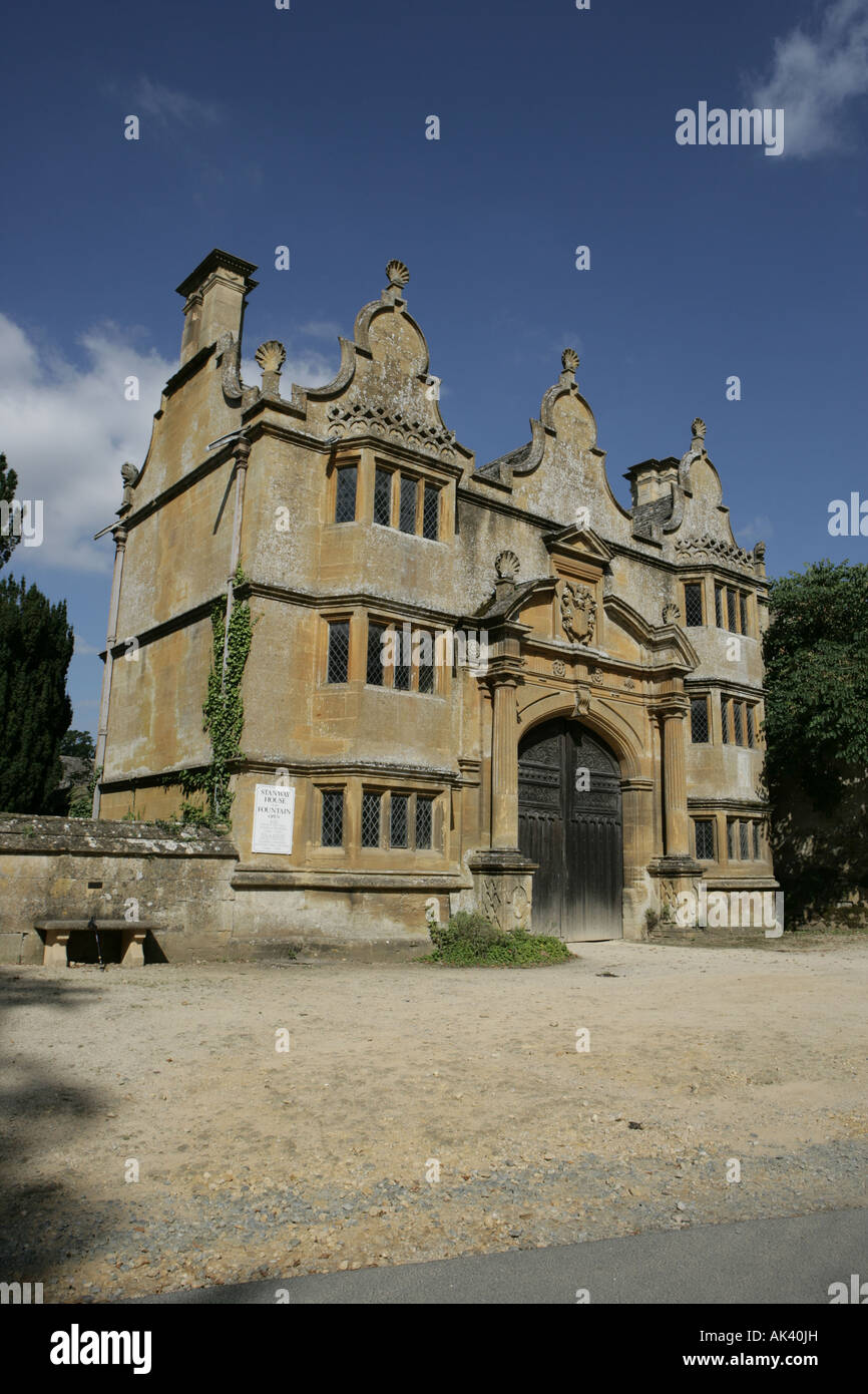 The Jacobean Gatehouse to the Stanway House in the Cotswold village of ...