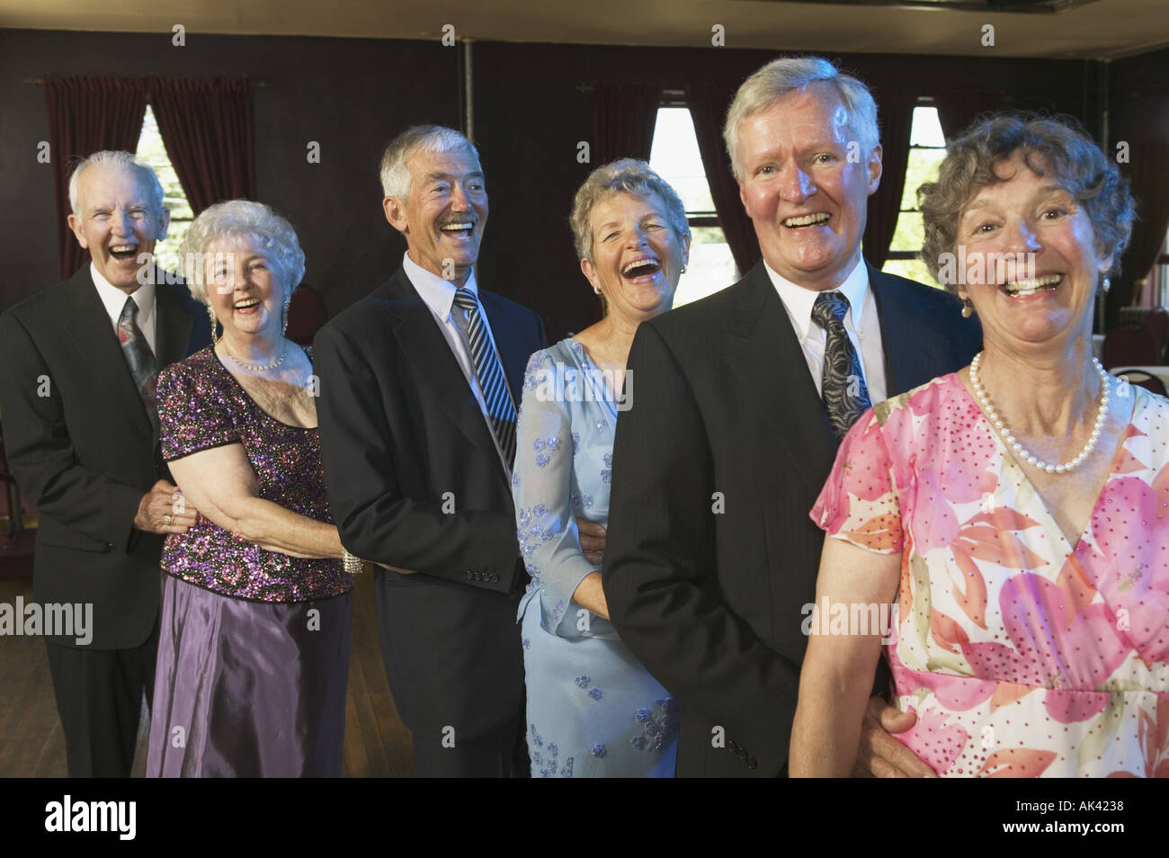 Seniors dancing the bunny hop Stock Photo - Alamy