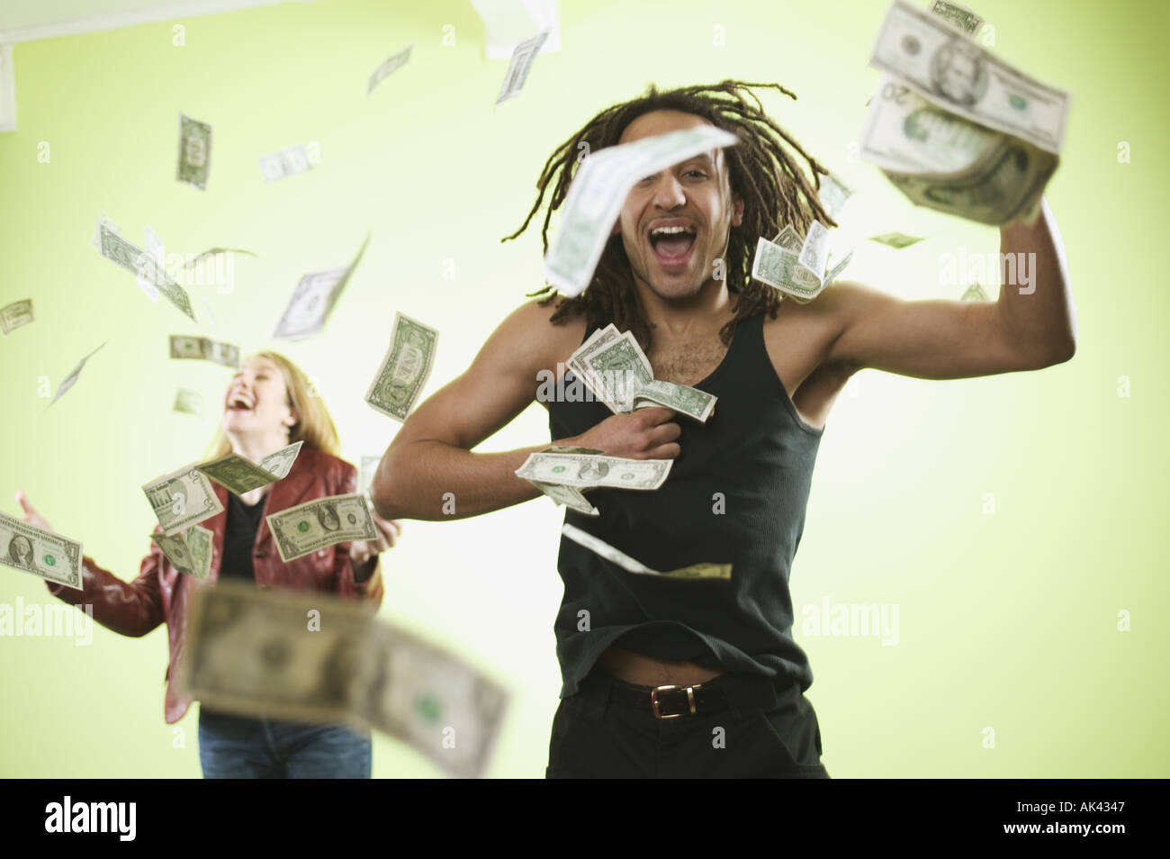 Money rain from dollar bills hi-res stock photography and images - Alamy