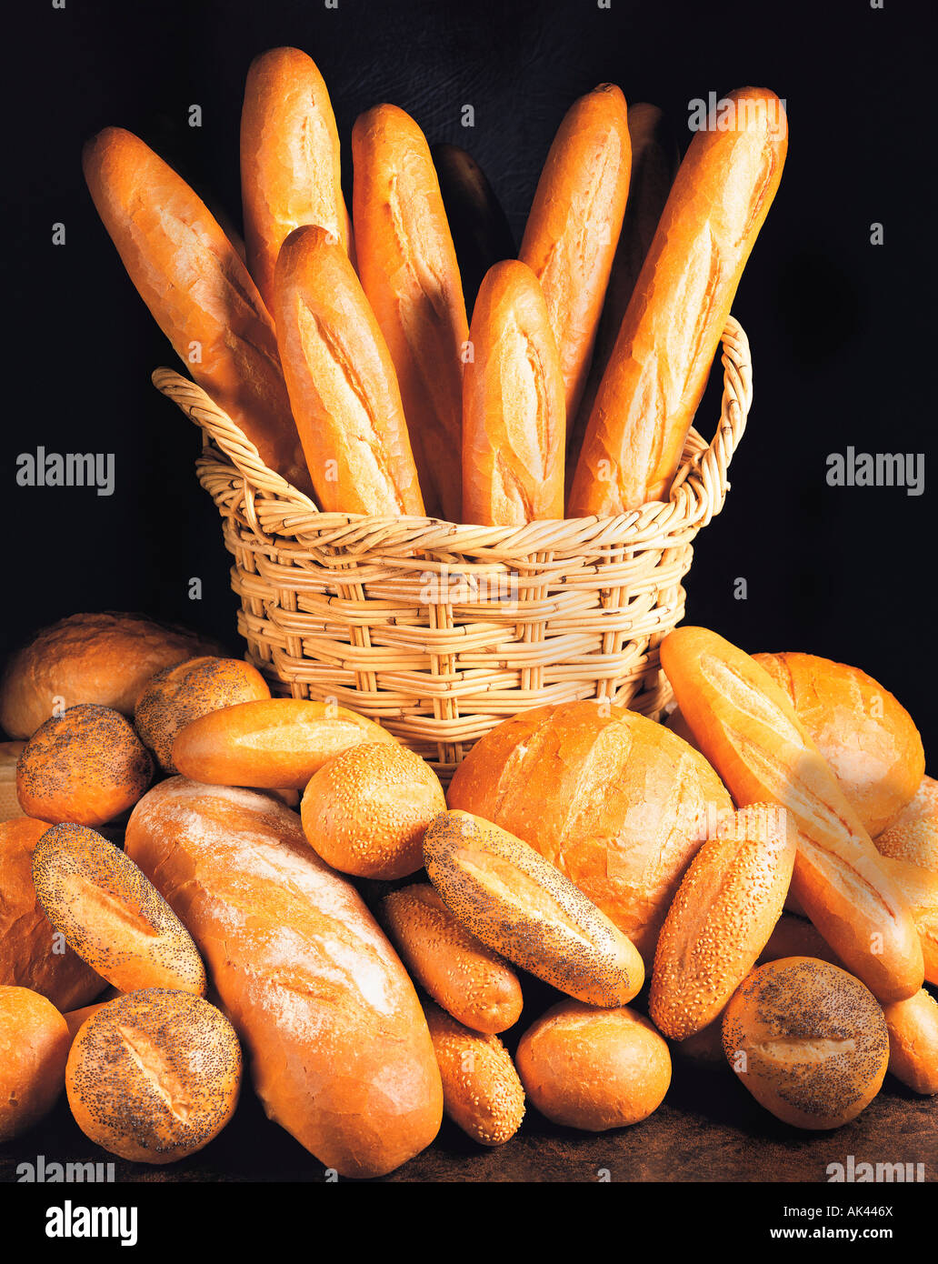 Studio still life of selection of bread loaves Stock Photo - Alamy