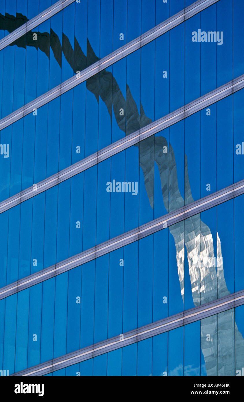 Reflection of Gateway Arch in windows of MCI building St Louis Missouri ...