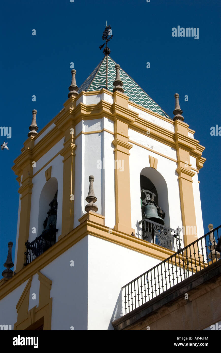 White church tower bell hi-res stock photography and images - Alamy