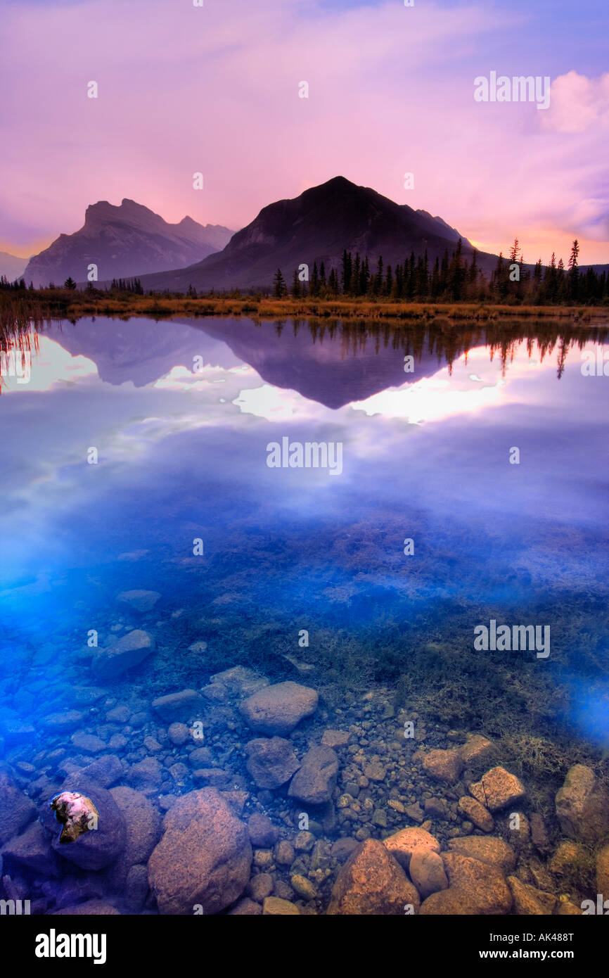 Vermilion Lakes, Mount Rundle, Banff National Park, Alberta, Canada ...