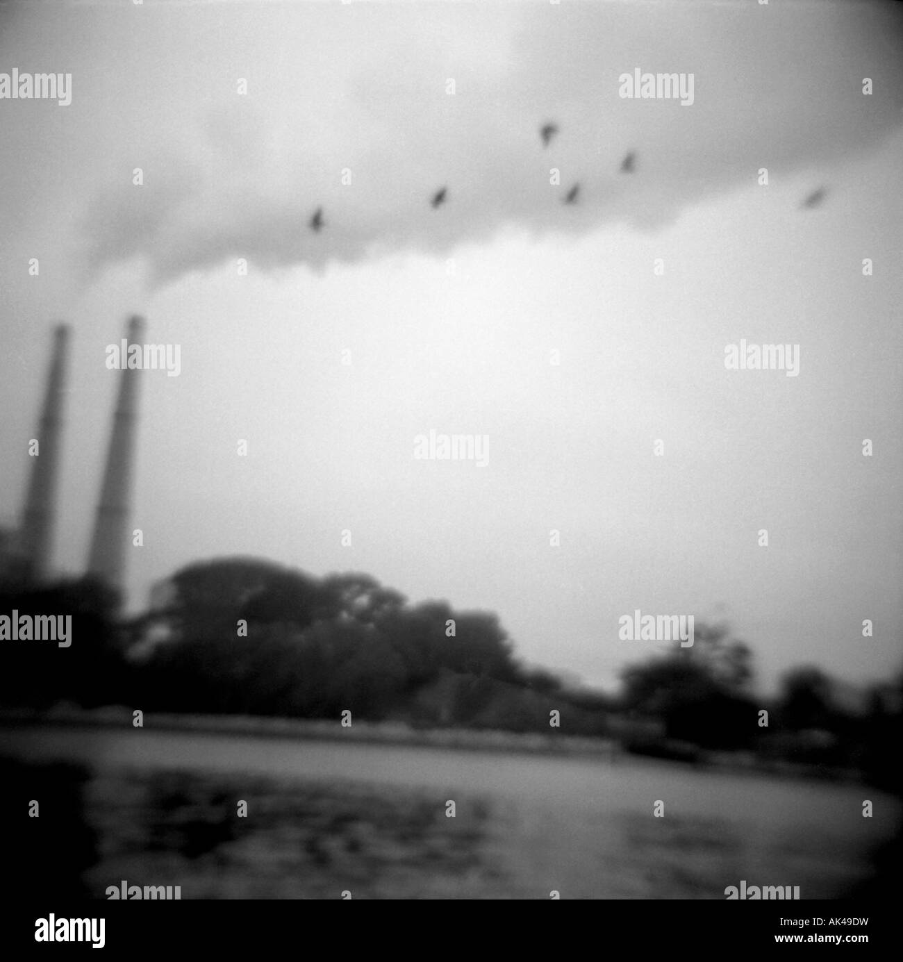 Factory smoke pollution Black and White Stock Photos & Images - Alamy