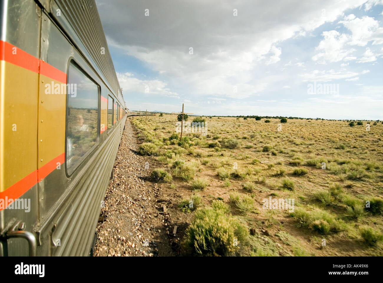 ARIZONA GRAND CANYON RAILROAD Train heading toward Williams AZ Stock ...