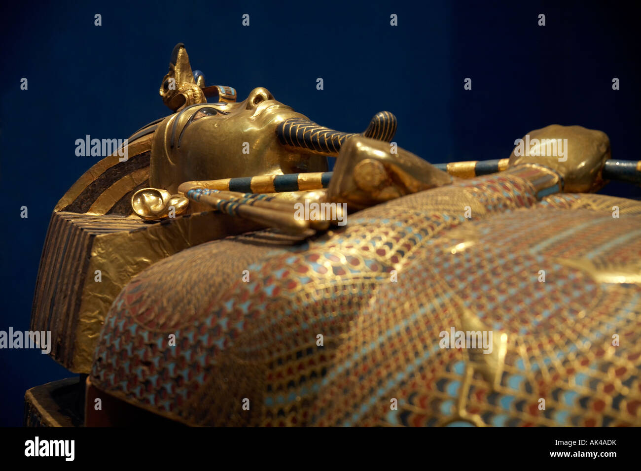 Gilded canopic shrine which was found in the treasury room of Pharaoh ...