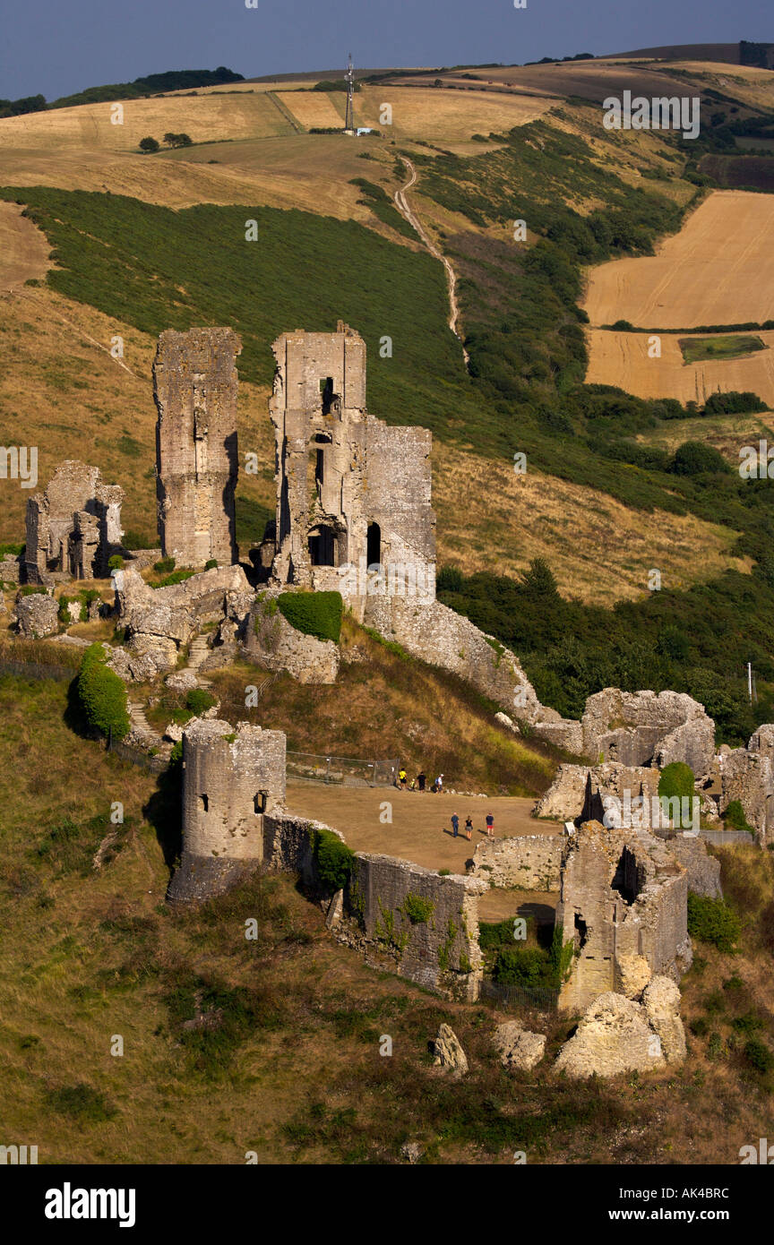 The ruins of Corfe Castle in Dorset England UK Stock Photo - Alamy