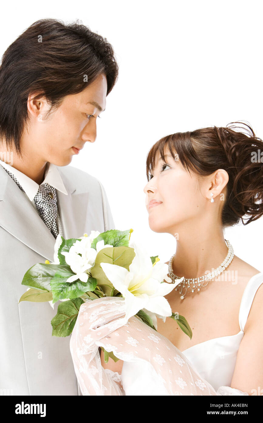 Portrait of bride and groom Stock Photo - Alamy