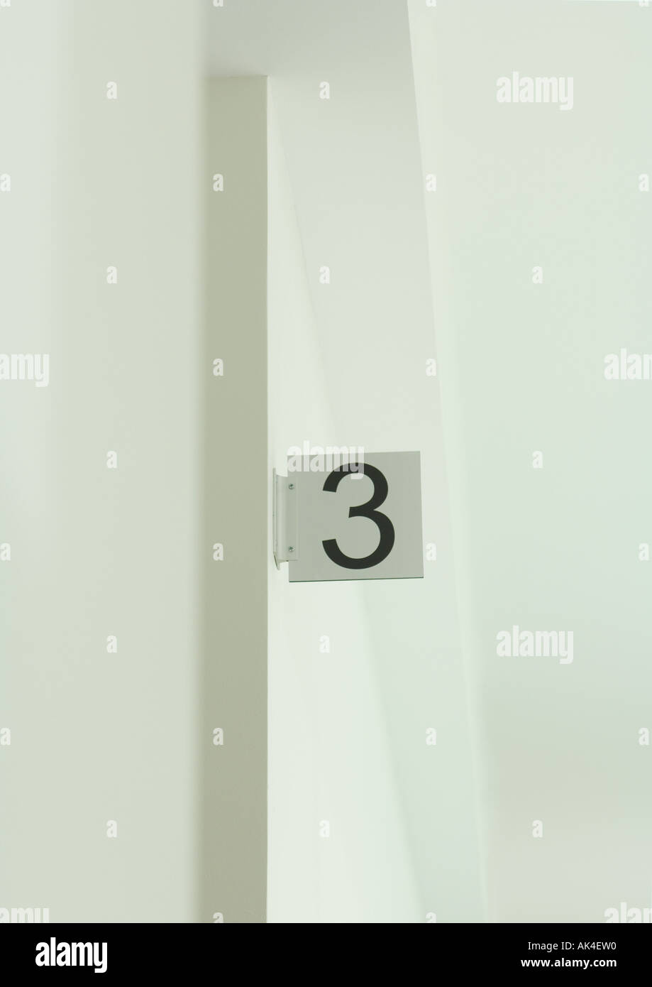 Number three on sign Stock Photo - Alamy