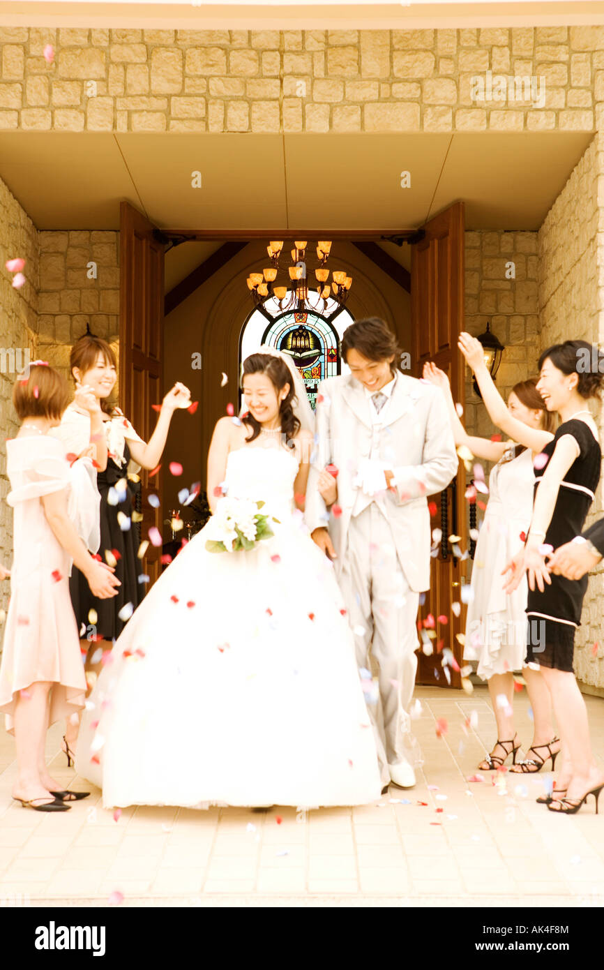 Wedding walking out church hi-res stock photography and images - Alamy