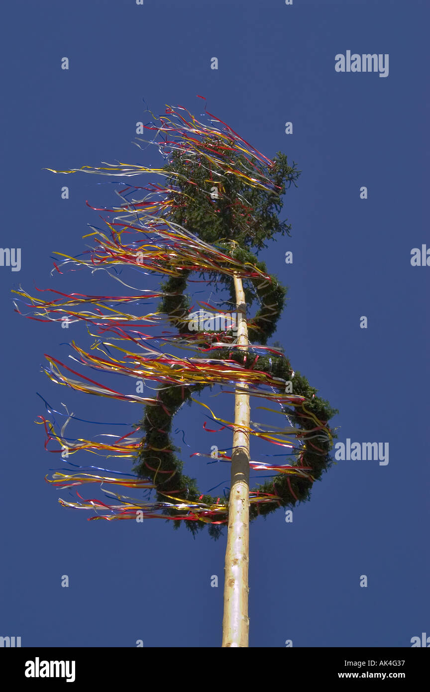 the May Pole is an old Austrian tradition Lower Austria Stock Photo - Alamy