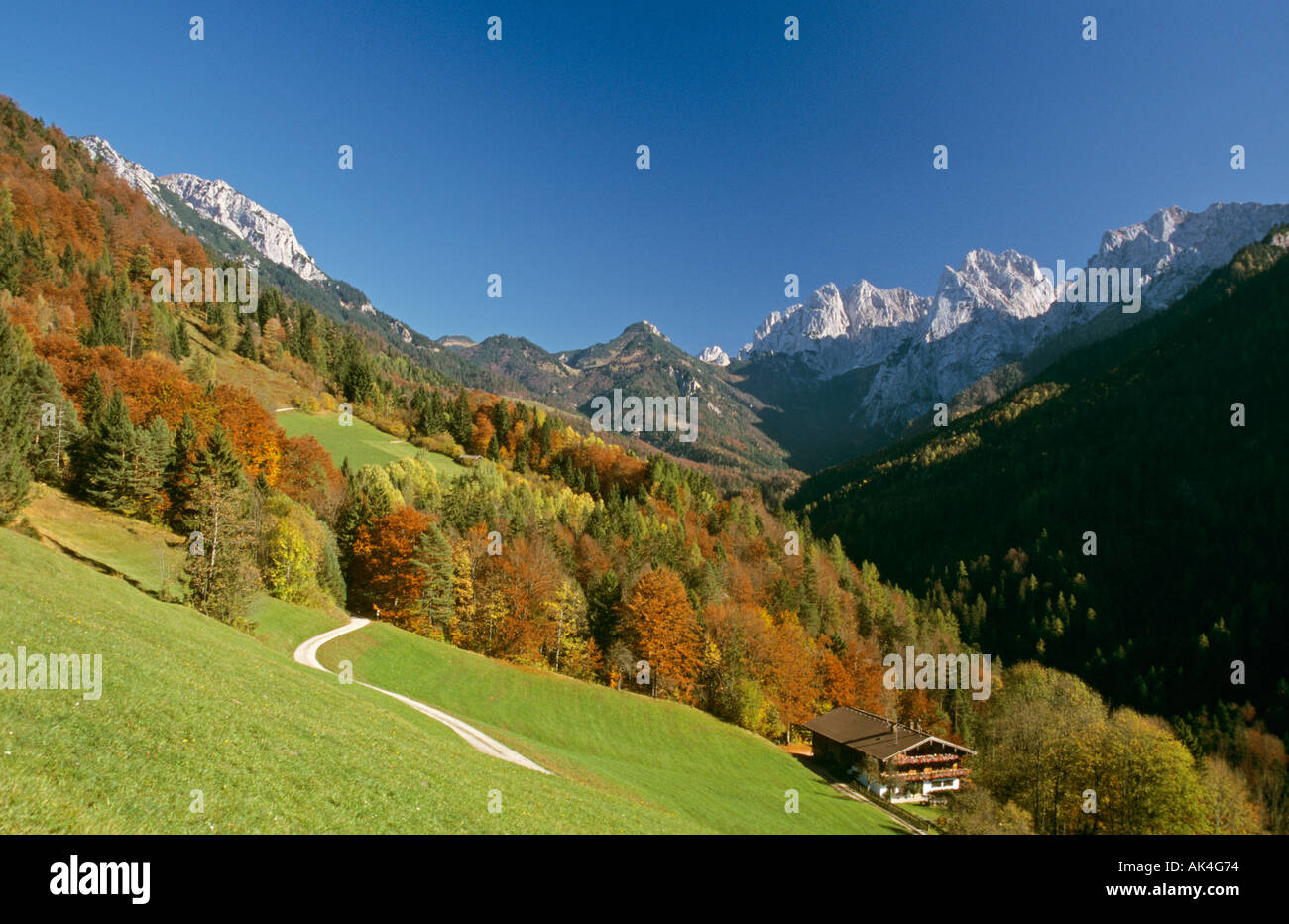 eastern view of valley Kaisertal Tyrol Austria Stock Photo - Alamy