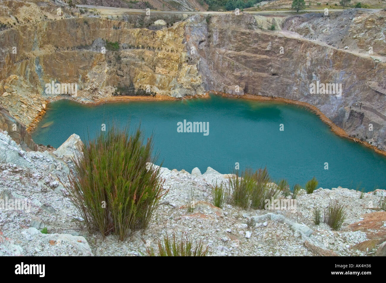 lake in copper mine near Queenstown Tasmania Australia Stock Photo - Alamy