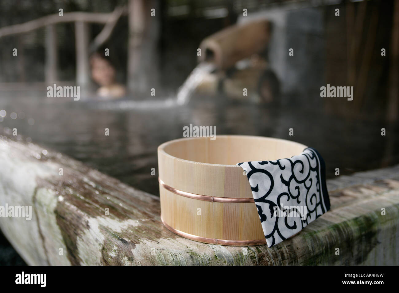 Woman soaking in hot tub Stock Photo - Alamy