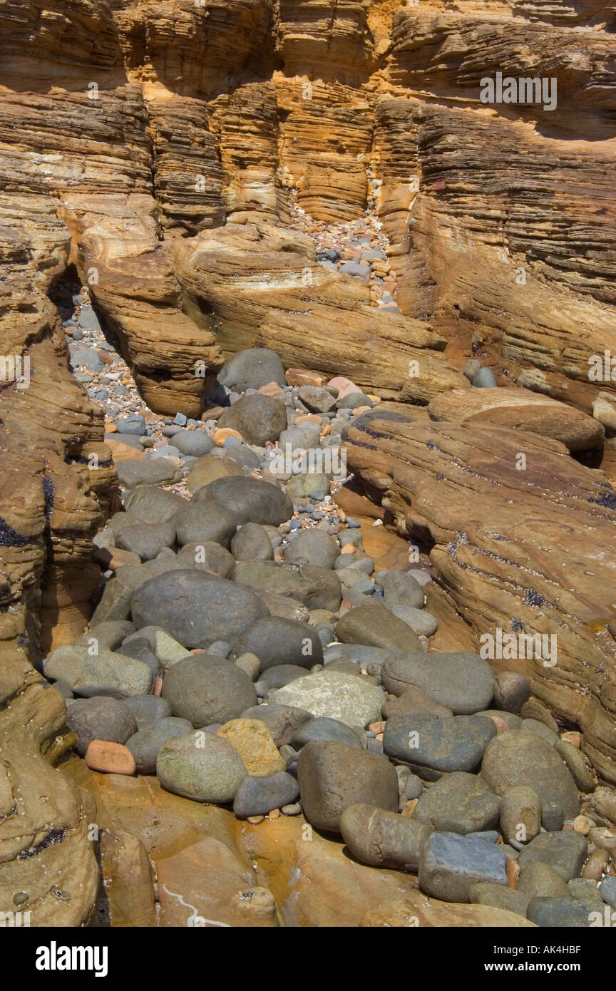 painted cliffs in Maria Island Nationalpark Tasmania Australia Stock ...