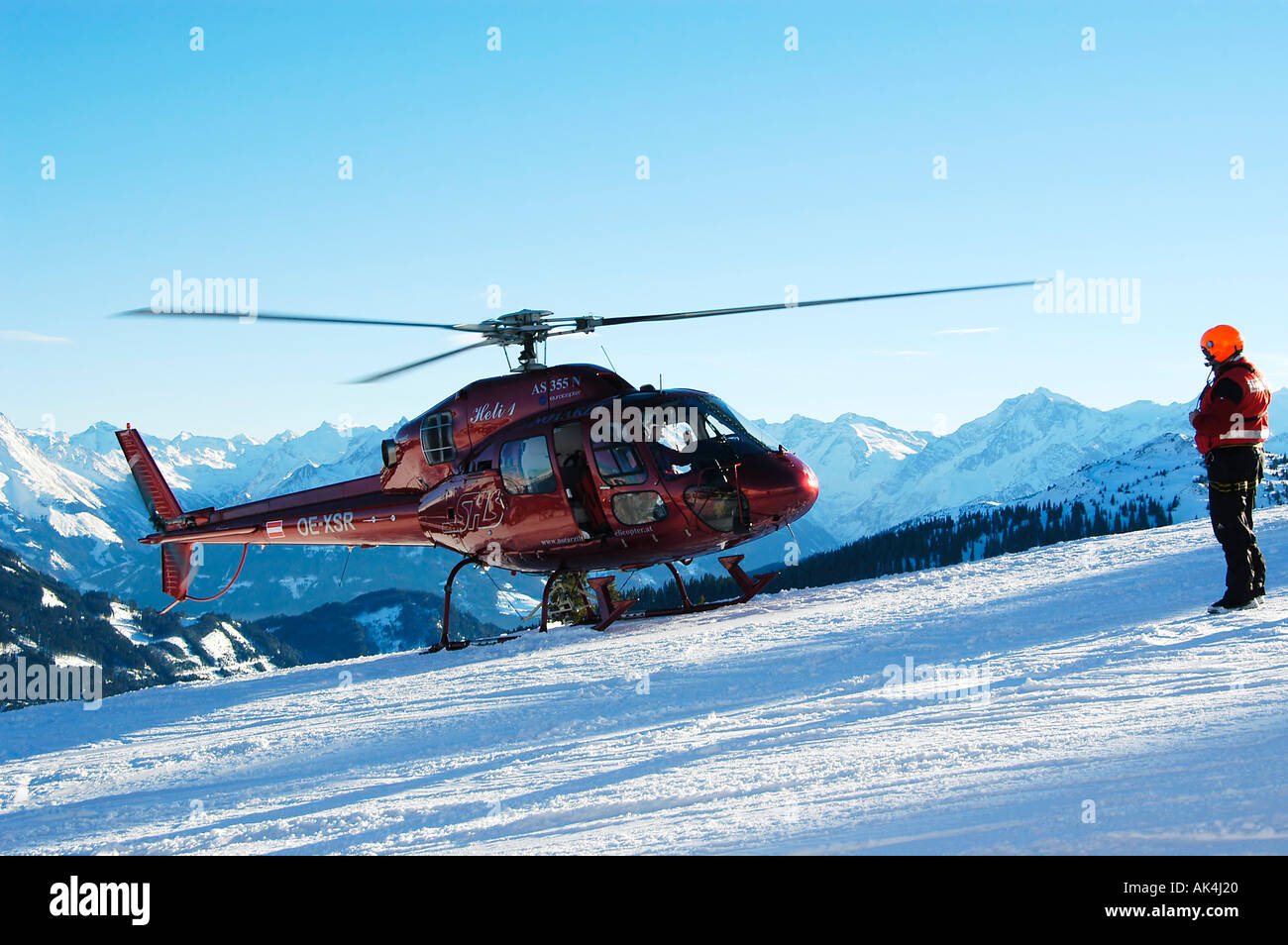 A Rescue Helicopter on the mountain Stock Photo - Alamy