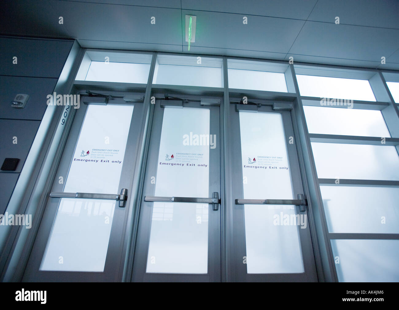 Emergency exit doors Stock Photo - Alamy