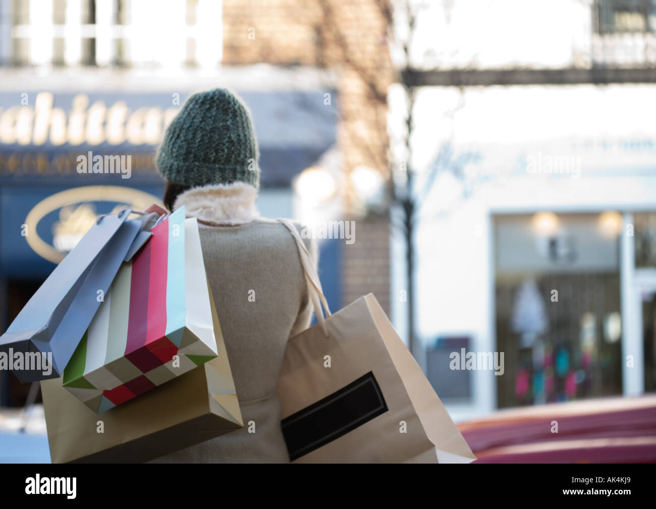 Woman shopper bags holding several hi-res stock photography and images ...