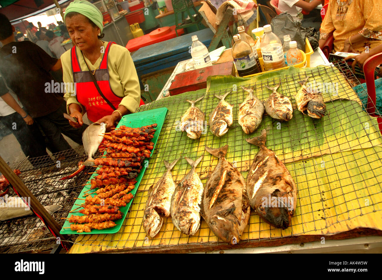 Grilled Fish in a market in Kota Kinabalu in Borneo Stock Photo - Alamy