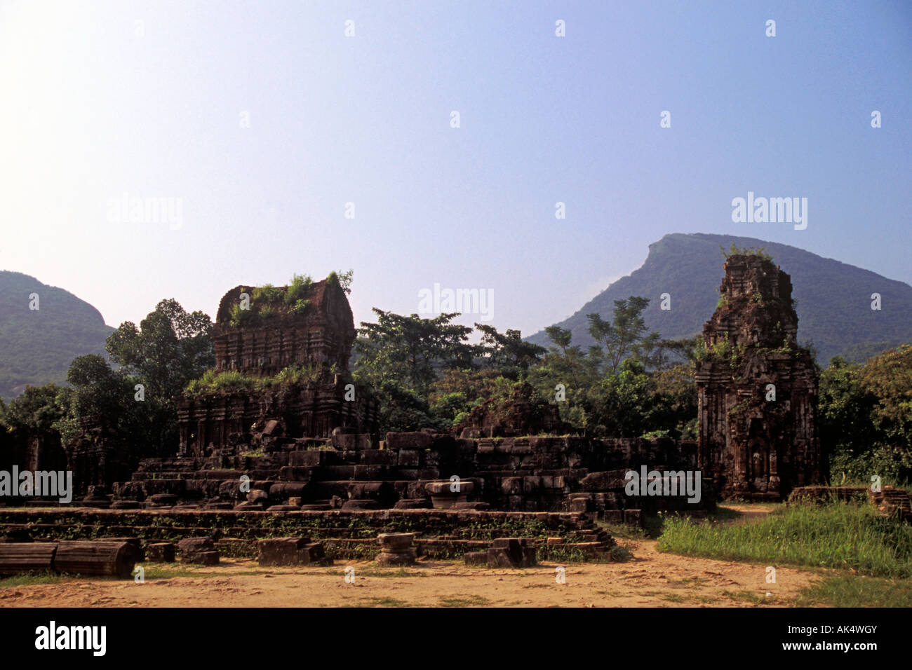 Ancient tower at a world heritage archeaological site of the Champa ...