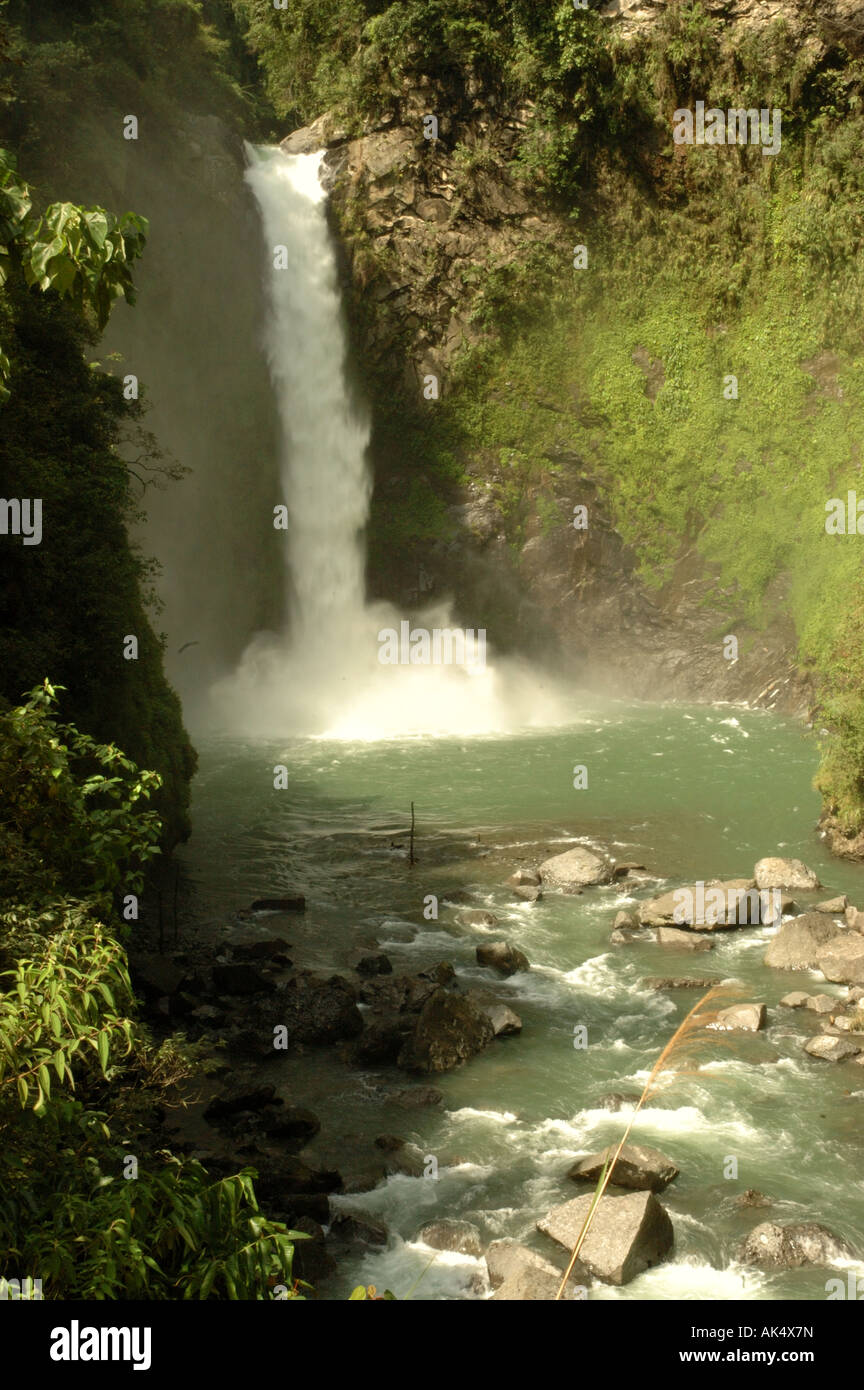 Waterfall near Batad famous for Rice Terraces in the Philippines Stock ...