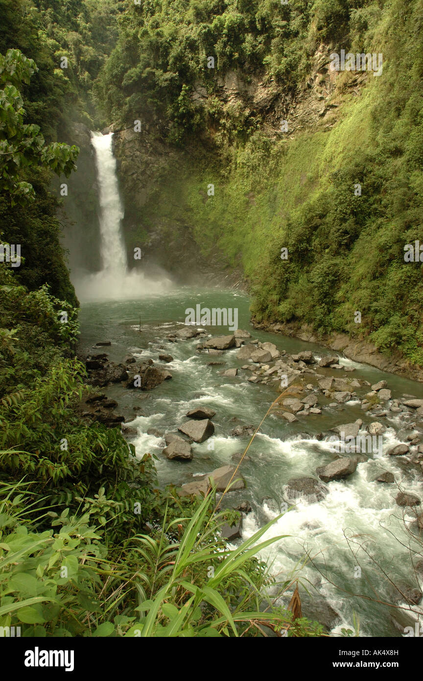 Waterfall near Batad famous for Rice Terraces in the Philippines Stock ...
