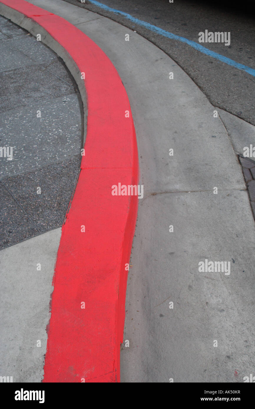 Bright Red Curb Stock Photo - Alamy