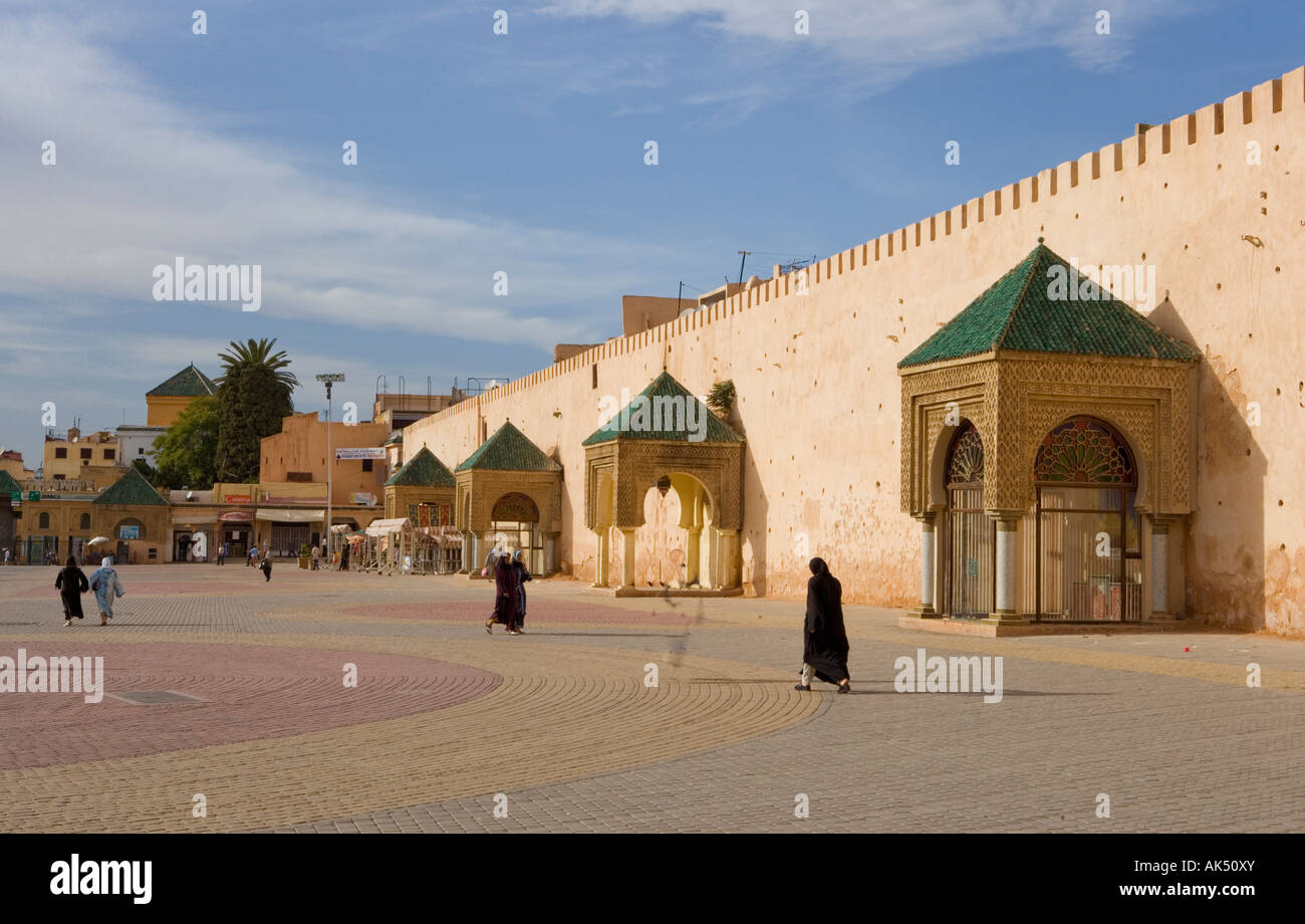 Meknes square Morocco Place el-Hedim Stock Photo - Alamy
