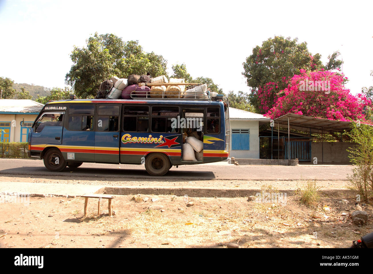 A loaded bus in Flores, indonesia Stock Photo - Alamy