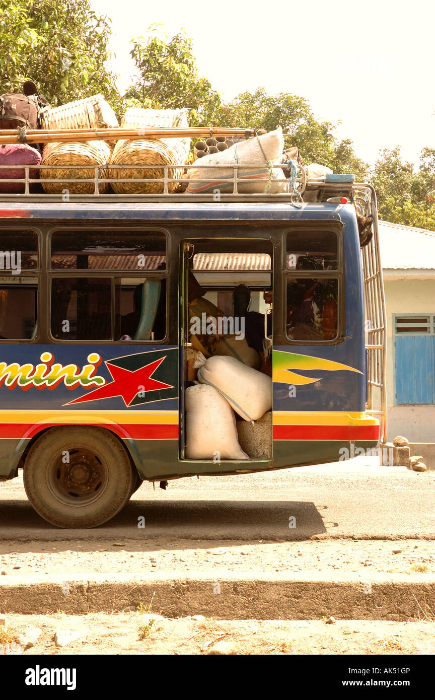 A loaded bus in Flores, indonesia Stock Photo - Alamy