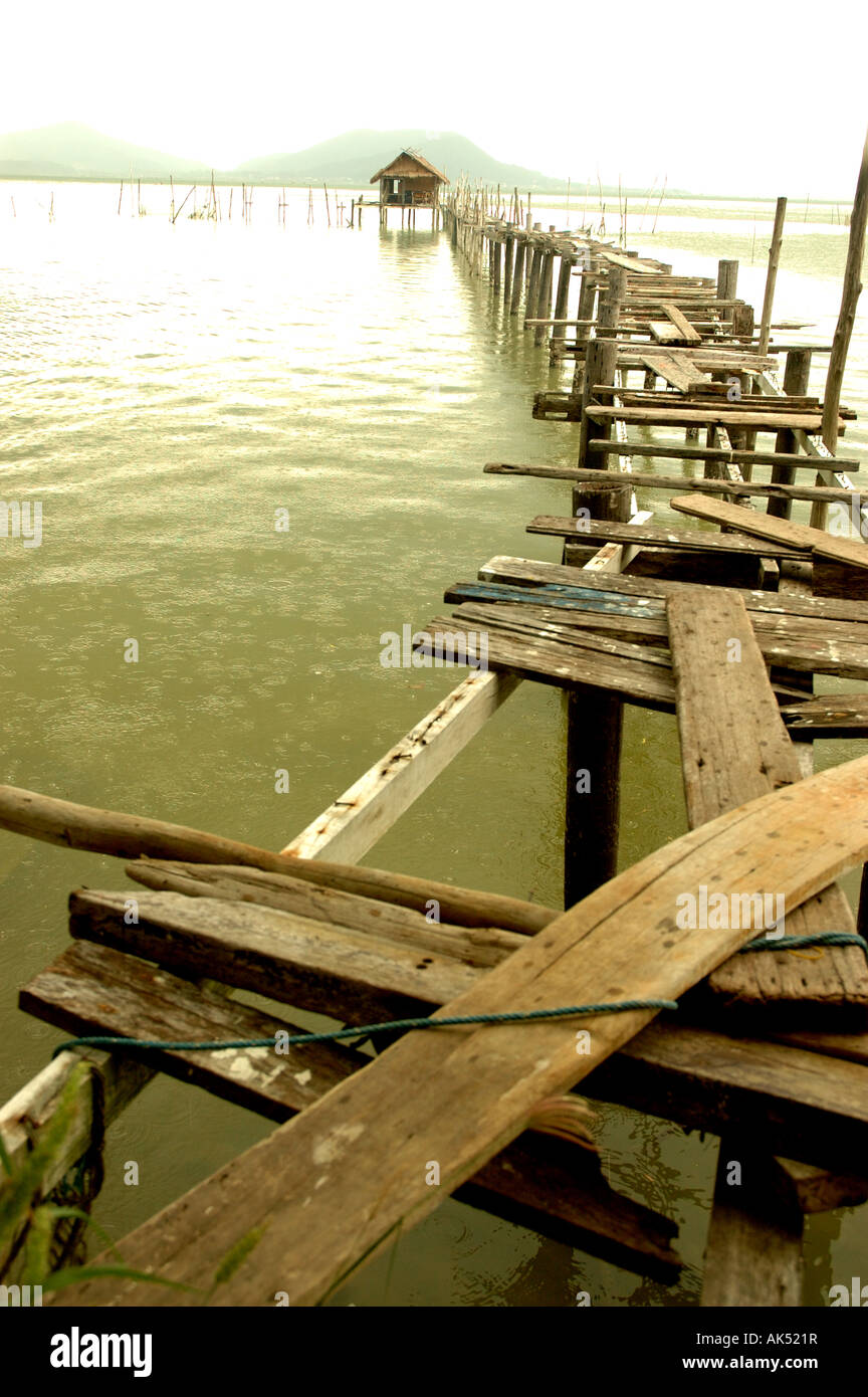 A derelict jetty and hut in Songkhla, Southern of Thailand Stock Photo ...