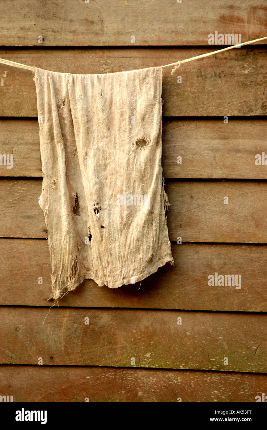 Old rag hanging on a line Stock Photo - Alamy