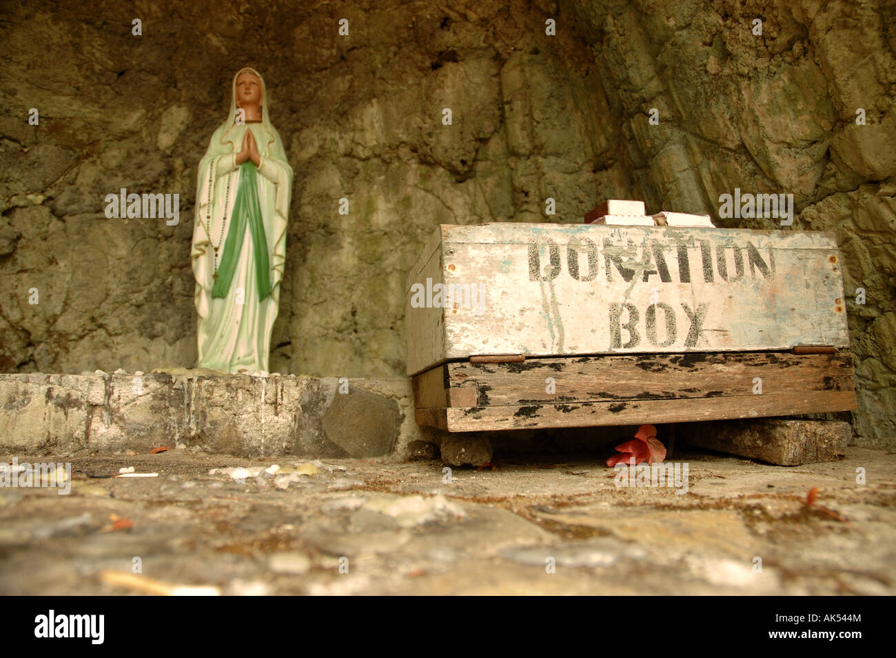 Christian Donation Box in small village in Flores, Indonesia Stock ...