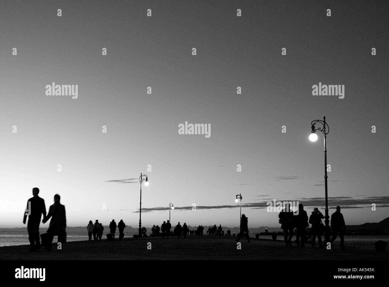Italy Trieste 2007. Sea promenade Stock Photo - Alamy