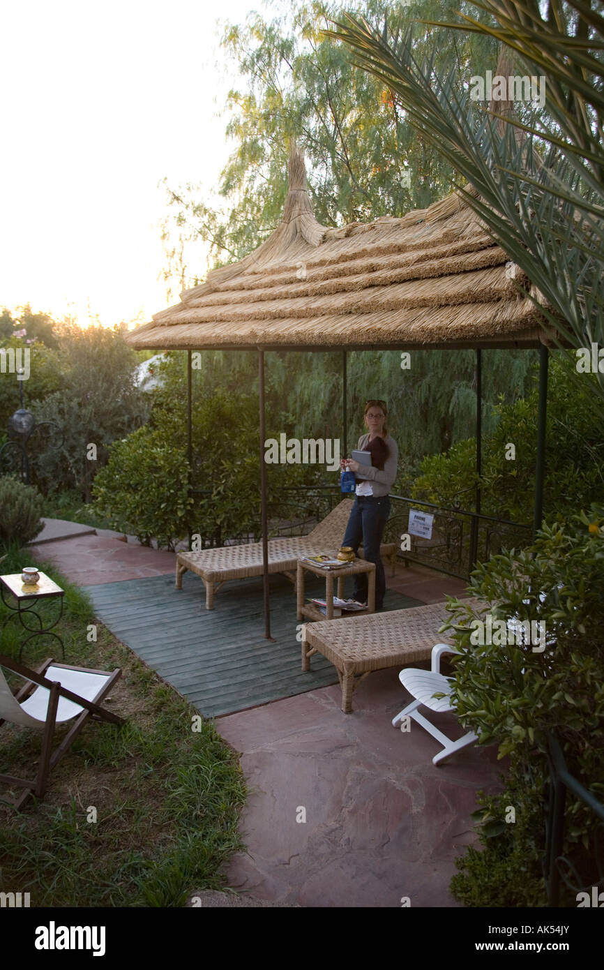 Tropical garden pool, Marrakesh, Morocco, Africa Stock Photo - Alamy