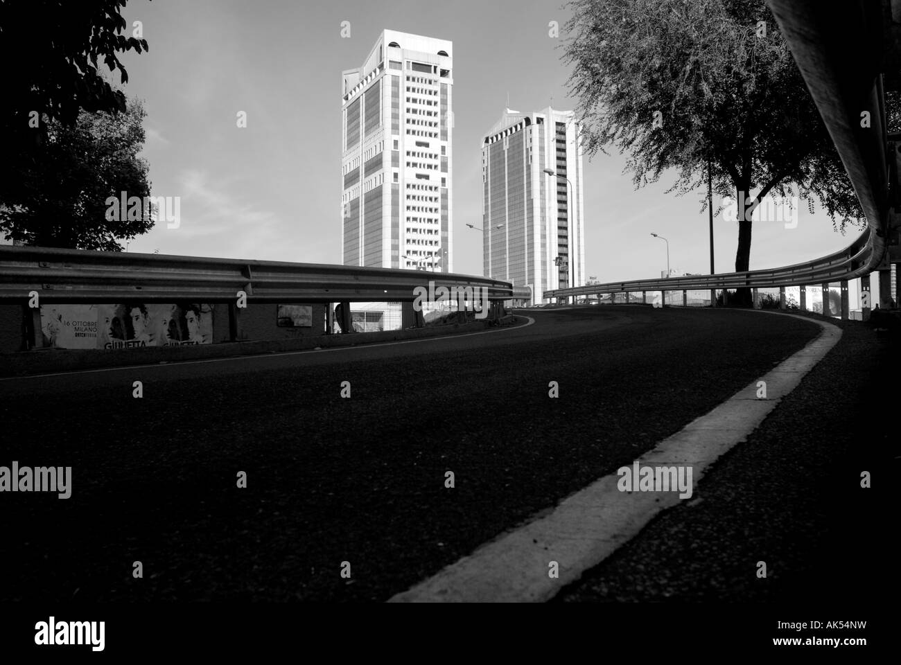 Italy Milan 2007 Urban landscape Garibaldi skyscrapers and bridge Stock ...