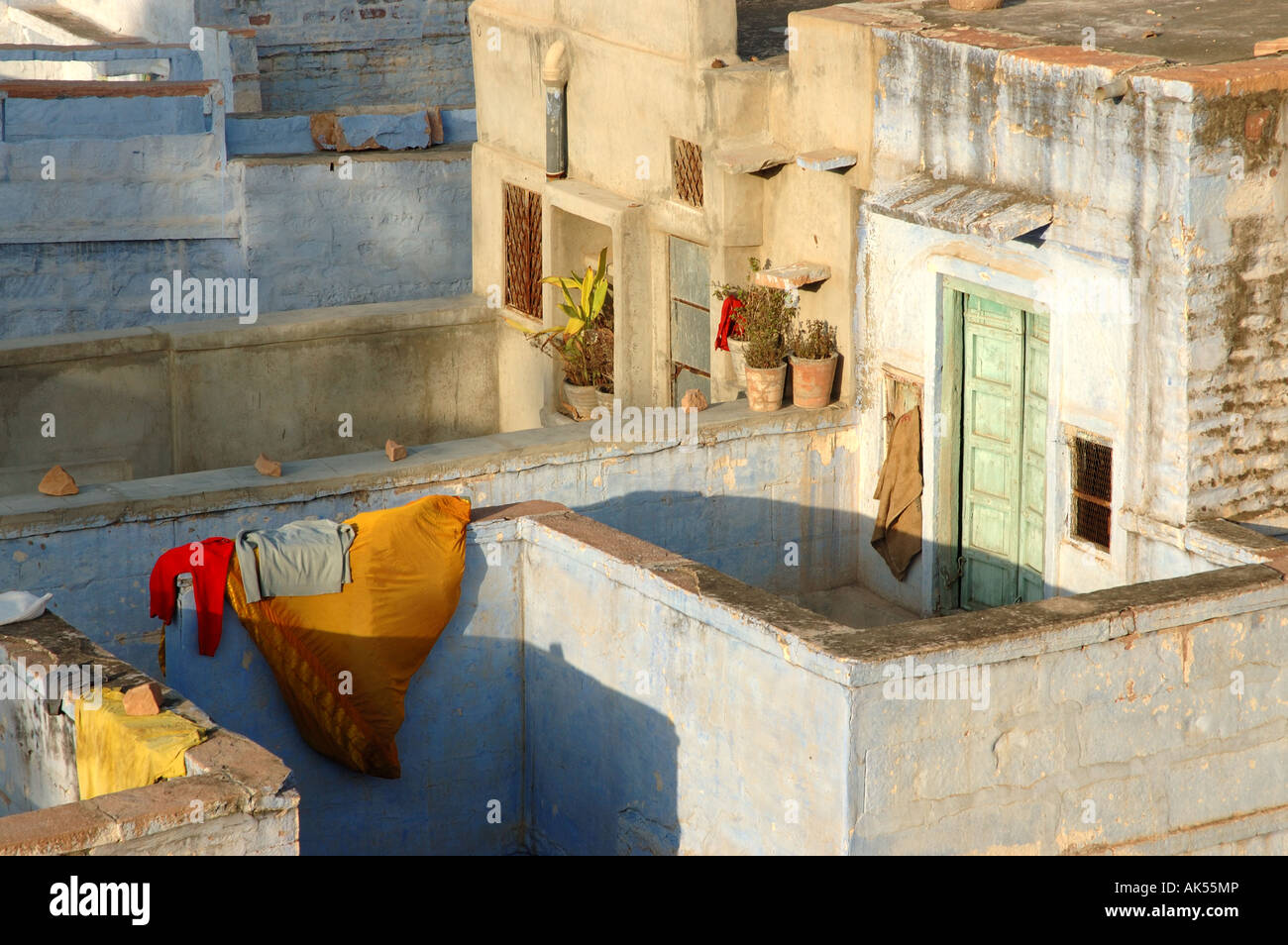 Hanging washing on balcony hi-res stock photography and images - Alamy