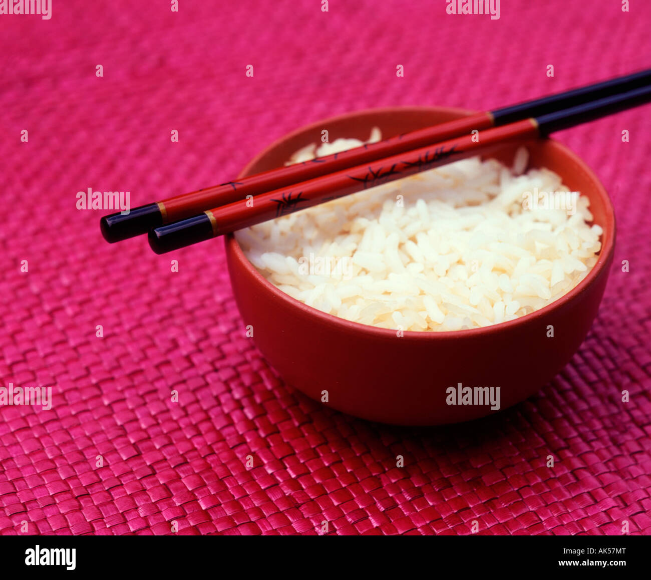Bowl of rice with chopsticks Stock Photo - Alamy