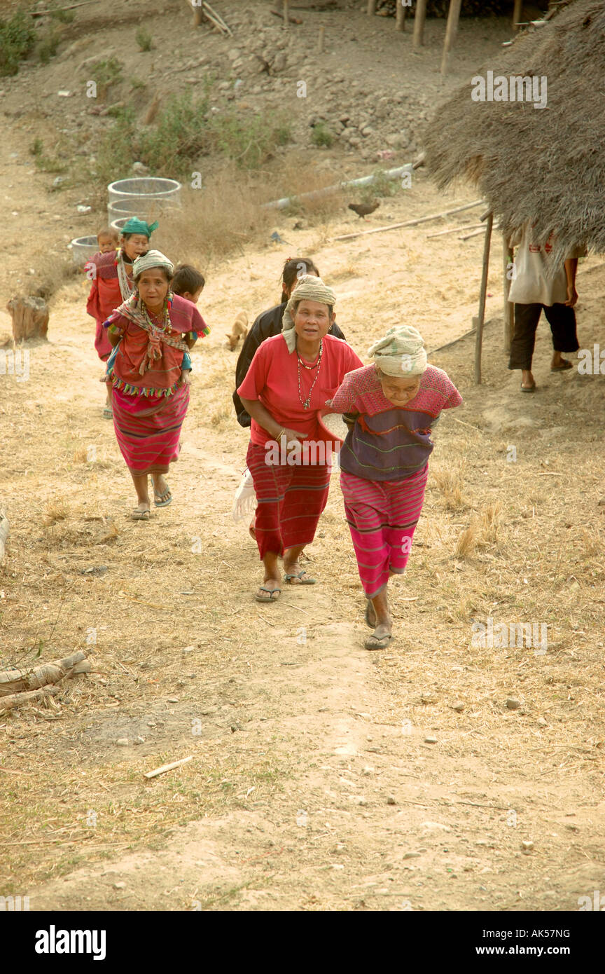 Local women in a rural indegenous village near to Burmese border in ...