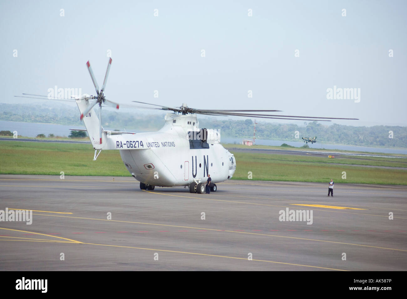 UN helicopter, Entebbe International Airport Stock Photo - Alamy