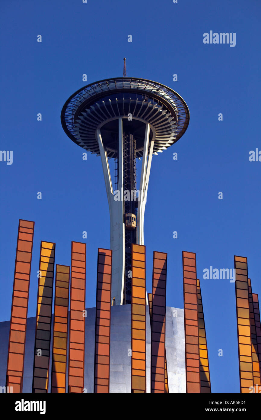 EMP Experience Music Project Building Metal Sculpture and Space Needle ...