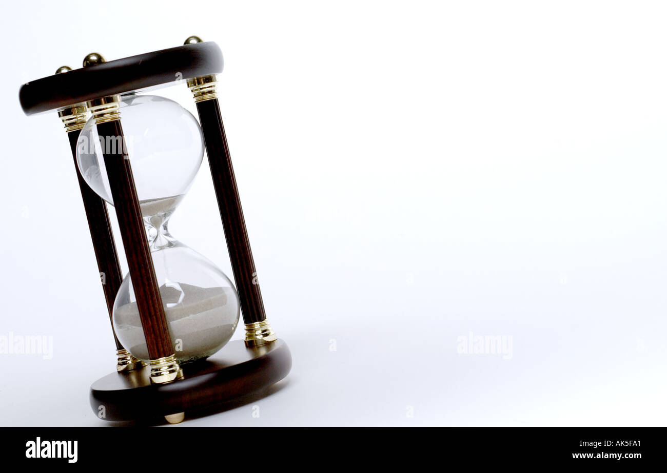 Horizontal color image of an hourglass on a white background Stock ...