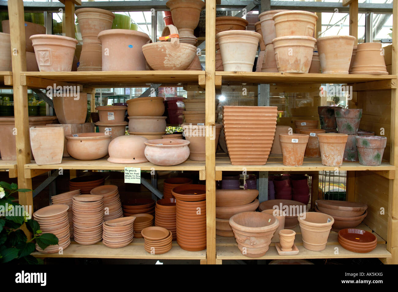 Flower pots in market garden Stock Photo - Alamy