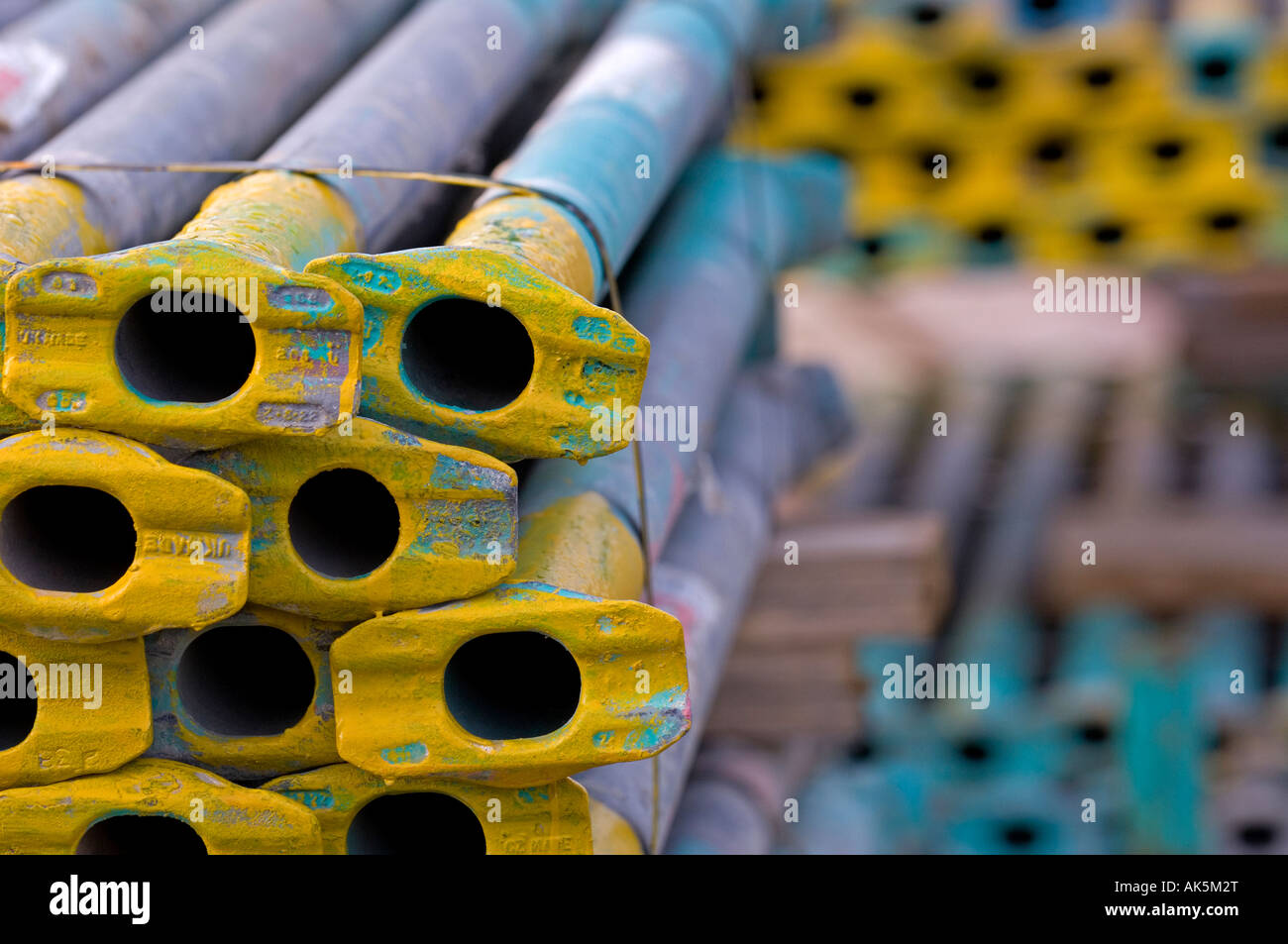 geometric shapes of scaffolding poles on a construction site Stock ...