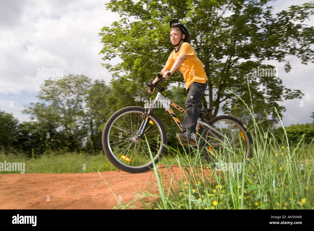 Boy with bike Stock Photo - Alamy