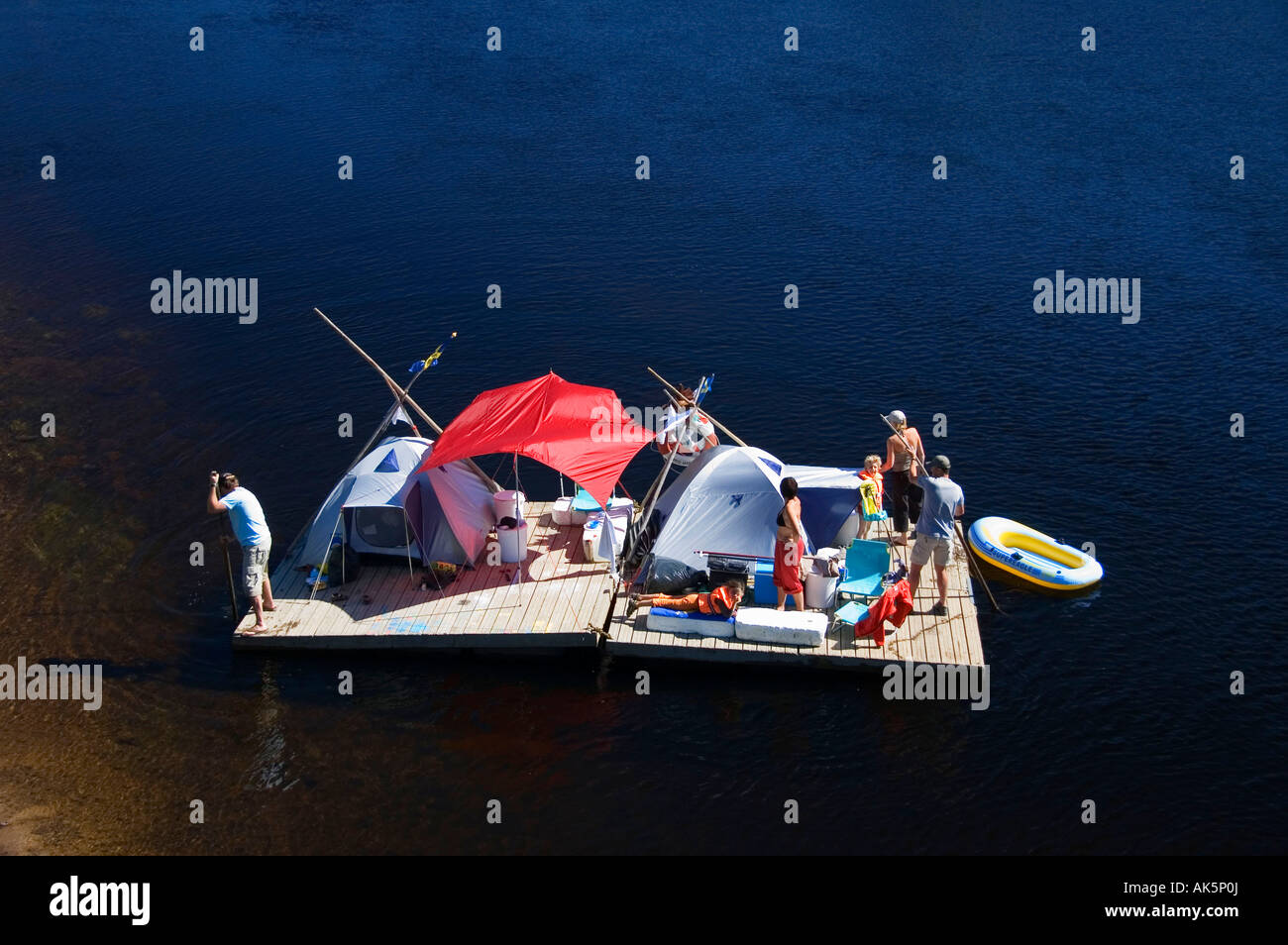 People on raft Stock Photo - Alamy